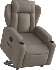 Zvedací polohovací křeslo taupe textil 3204490