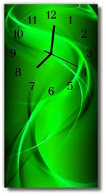 Skleněné hodiny vertikální Umělecký vzor zelený