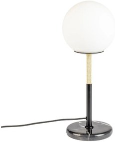 OnaDnes -20% Opálově bílá skleněná stolní lampa ZUIVER ORION s mramorovým podstavcem