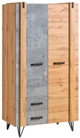 Casarredo - Komfort nábytek Šatní skříň LODINE 01, 2D2S dub wotan/beton