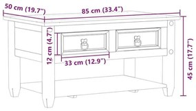 Konferenční stolek, masivní borovicové dřevo, přírodní, NoBi LEON