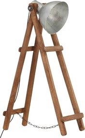 Stojací lampa stříbrná masivní mangovníkové dřevo 320587