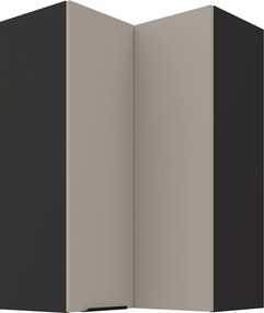 ARIA cb | horní kuchyňská skříňka 60x60 GN-90 2F (90°) rohová s policemi | VYSOKÁ | 60x60 cm | černá/béžová