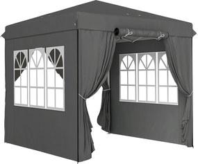 Outsunny altán 2,5x2,5 m, vodoodpudivý stabilní zimní pop-up skládací altán, UV ochrana 50+, skládací party stan zahradní stan se 4 bočními panely ta…