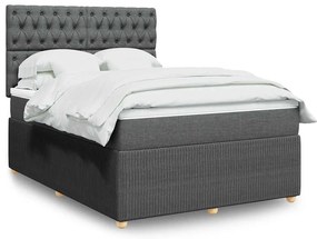 Box spring postel s matrací tmavě šedý 140 x 190 cm textil 3294359