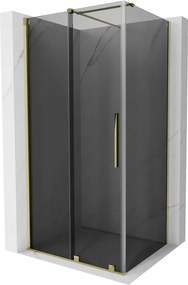Mexen Velar, sprchový kout s posuvnými dveřmi 100 x 85 cm, 8mm šedé sklo, zlatá lesklá, 871-100-085-41-50