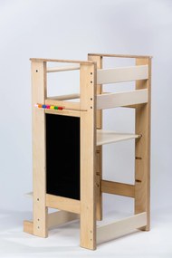 Lucas Wood Style učící věž Žofka - přírodní/béžová Učící věž s tabulí a kuličkami: přírodní/béžová