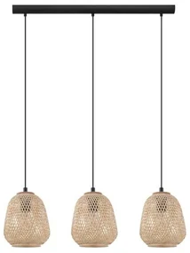 Eglo Vintage 43262 DEMBLEBY Závěsné svítidlo E27 3x40W černá, přírodní ...