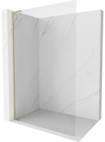 Mexen Kioto-X L sprchová stěna Walk-in 50 x 200 cm, transparentní 10 mm, zlatá kartáčovaná - 800-050-107-55-00-X
