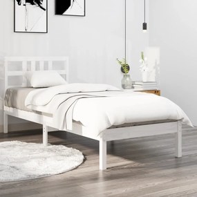vidaXL Rám postele masivní dřevo 90 x 190 cm Single [3105373] Barva: Bílá