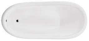 Besco Akrylátová volně stojící vana Otylia Glam S 160x77 (170x77) s přepadem Barva: Bílá/stříbrná, Rozměry (cm): 170x77, Varianta: s přepadem, nohy: ZLATÉ
