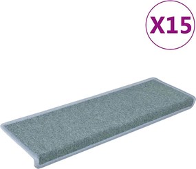 Schodové rohože 15 ks 65 x 21 x 4 cm mořská modrá s obdélníkovým okrajem 326194