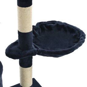 Škrabadlo pro kočky se sisalovými sloupky - tmavě modré | 138 cm