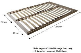 Rošt BASIC FLEX FRONT 180 x 200 (2 ks 90x200 cm), vyklápěcí