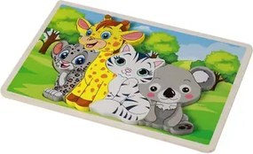 RAPPA Dřevěné puzzle zvířátka / Puzzle / 8 dílků