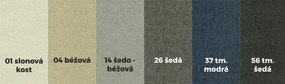 Ahorn Salento postel - dub divoký Čalounění: 26 - šedá, Rozměr: 180 x 200 cm