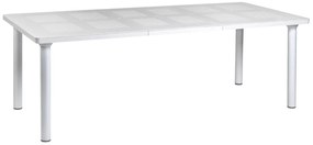 Nardi Bílý plastový rozkládací zahradní stůl Libeccio 160/220 x 100 cm