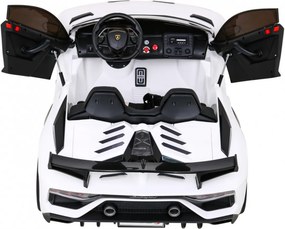 Ramiz Lamborghini SVJ DRIFT elektrické auto pro 2 děti bílé + funkce driftu + dálkové ovládání