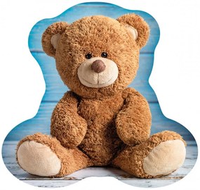 Tvarovaný 3D polštář Medvídek Teddy - 37 x 36 cm