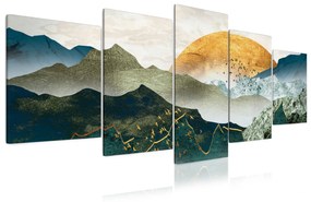Malvis ® Vícedílný obraz Slunce nad horami Velikost (šířka x výška): 100x50 cm