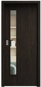 SAPELI ELEGANT KOMFORT M60 - CPL LAMINÁT - POSUVNÉ DVEŘE VČ. ZÁRUBNĚ - Wenge Průchozí šířka (cm): 80, Průchozí výška (cm): 210, Typ skla: Čiré sklo