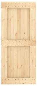 Posuvné dveře s kováním 90 x 210 cm masivní borové dřevo,  3203131