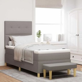 Postel s boxspringem s čelo Taupe 190 x 90 cm textil 3344265