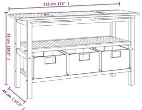 Koupelnová Skříňka S Umyvadly Z Říčního Kamene Masivní Teak - bez koše