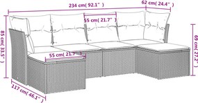 6dílná zahradní sedací souprava s poduškami béžová polyratan 3249848