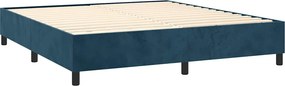 Rám postele s boxspringem tmavě modrý 160x200 cm samet 3121130