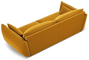 Sametová pohovka v hořčicové barvě 208 cm Vanda – Mazzini Sofas