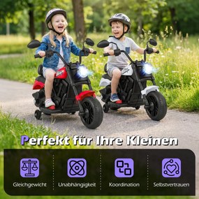 Costway 6 V dětský motocyklový chopper motorka s hudbou, předním nožním pedálem