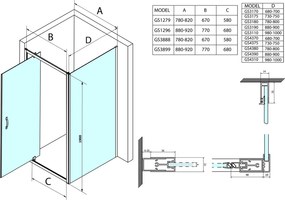 Gelco SIGMA SIMPLY 100 cm GS4310 boční stěna