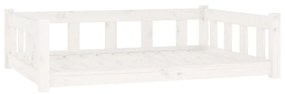 vidaXL Pelíšek pro psy bílý 105,5 x 75,5 x 28 cm masivní borovice