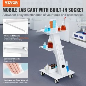 Vozík na vozíky pro zubní laboratoře Mobilní pojízdný servírovací vozík 3 vrstvy