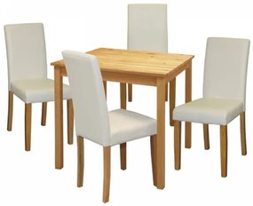 Jídelní set stůl 75x75 z masivu pro 4 osoby židle 4+1 4429