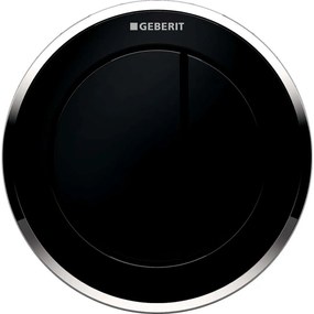 Geberit - Oddálené ovládání typ 10, pneumatické, pro 2 množství splachování, černá/lesklý chrom 116.057.KM.1