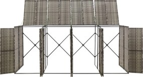 vidaXL Přístřešek na čtyři popelnice 274 x 80 x 117 cm polyratan [319867] Barva: Šedá