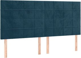 Box spring postel s matrací tmavě modrá 200x200 cm samet 3132703