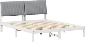 Rám postele s čelo Bílá 150 x 200 cm Masivní borové dřevo 3394417