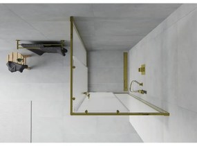 Mexen Rio čtvercový sprchový kout 70 x 70 cm, Vzor jinovatky, Zlatá - 860-070-070-50-30