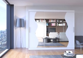 ADRK Furniture Skříň s posuvnými dveřmi a zrcadlem SHARON 250 ADRK-SW-SHA-W-250