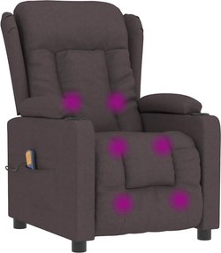 Masážní křeslo tmavě hnědé textil 339063