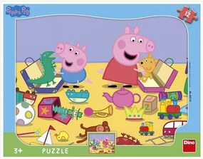 Dino Puzzle Peppa Pig si hraje - tvary 12 dílků