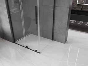 Mexen Velar L, sprchový kout s posuvnými dveřmi 100 x 110 cm, 8mm čiré sklo, černá matná, 871-100-110-03-70