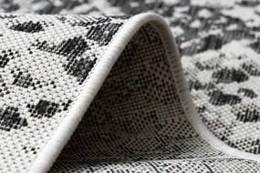 Dywany Łuszczów, Kusový koberec Sion Sisal Snake`s skin 22162 ecru/black – na ven i na doma, 80x150, šedá, chodba / předsíň