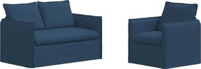 Set pohovek 2 ks Modrá Textil 3407529
