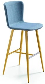 MIDJ - Dvoubarevná čalouněná barová židle CALLA s kovovou podnoží, nízká