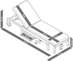 Tchibo - Rozkládací zahradní lehátko »Fleksibel« s pohodlnou prémiovou podložkou - barva: šedá