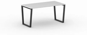 Kancelářský stůl PRIMO IMPRESS, černá podnož, 1600 x 800 mm, bílá